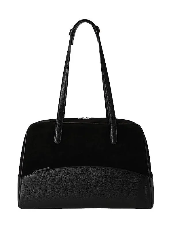 BY BANOO Core Collection 12 Hour Leather Duffel Bag - Black Silver