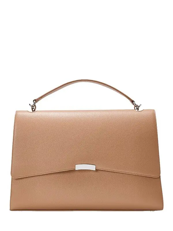 BY BANOO Signature Leather Briefcase - Biscuit