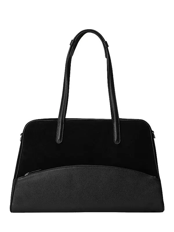 BY BANOO Core Collection 24 Hour Leather Suitcase - Black Silver