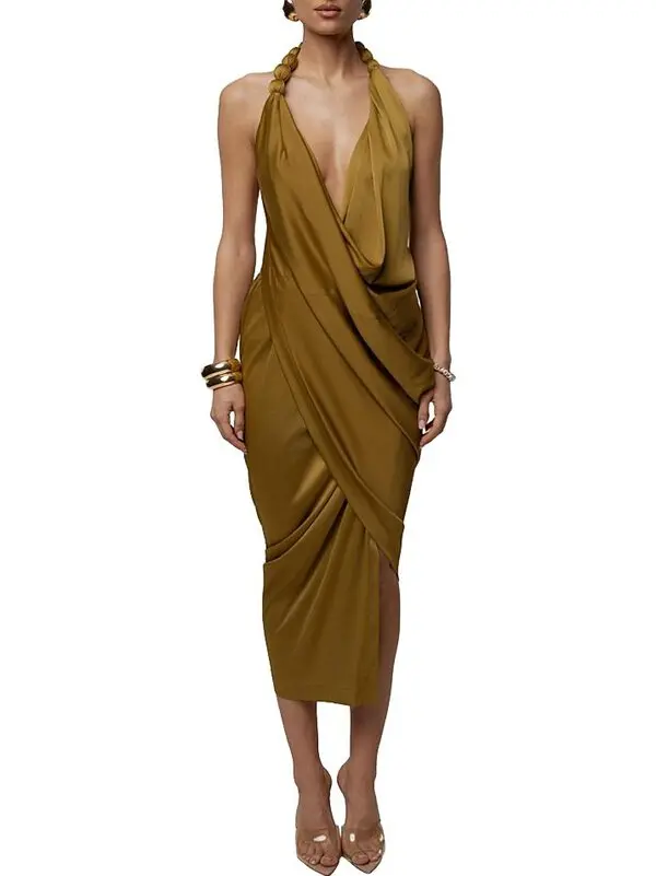 JLUXLABEL Dolce Drape Dress - Lime
