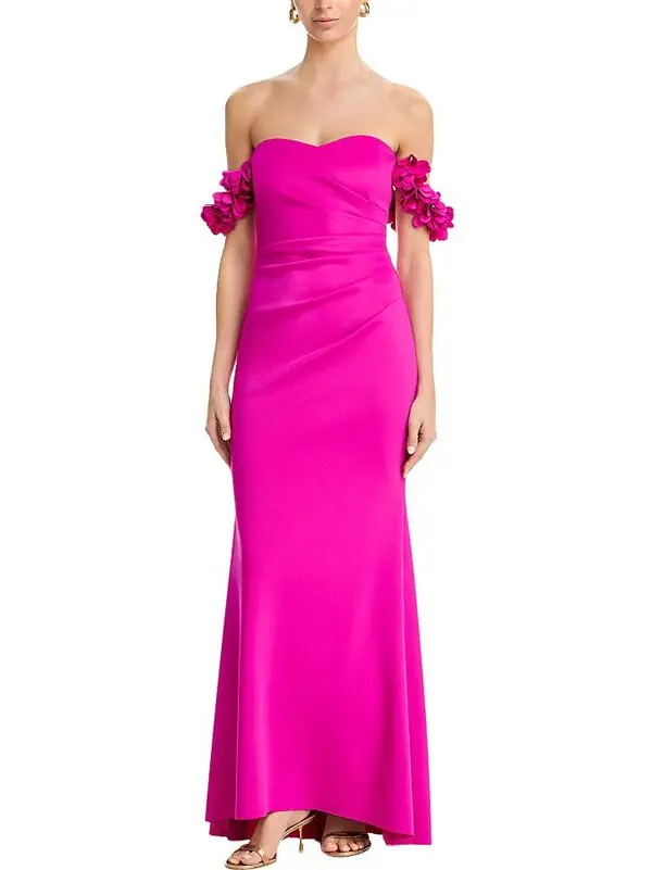 Eliza J Strapless Mermaid Gown - Fuchsia