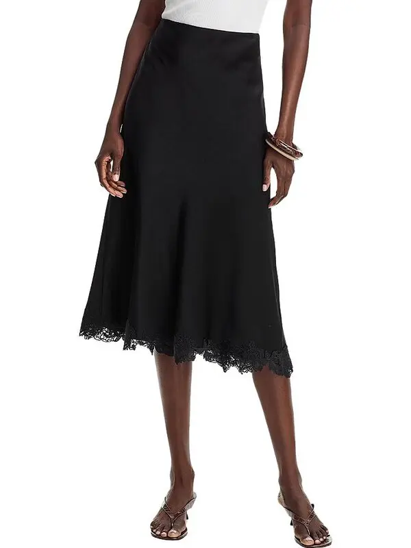 Kobi Halperin Brooks Lace Trim Skirt - Black