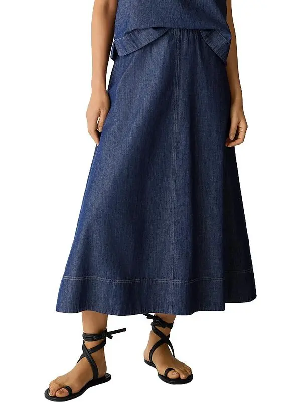 Eileen Fisher Lightweight Skirt - Dark Indigo