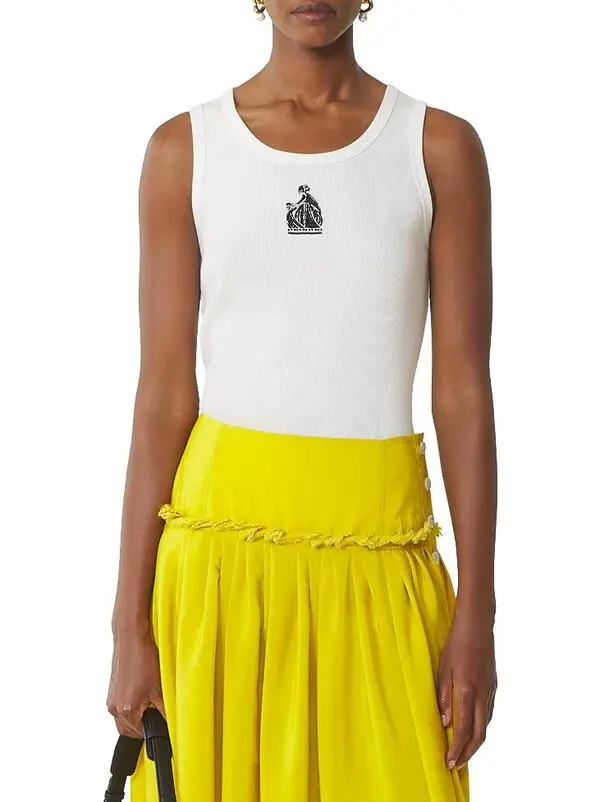 LANVIN Mother And Daughter Ribbed Tank Top - White.