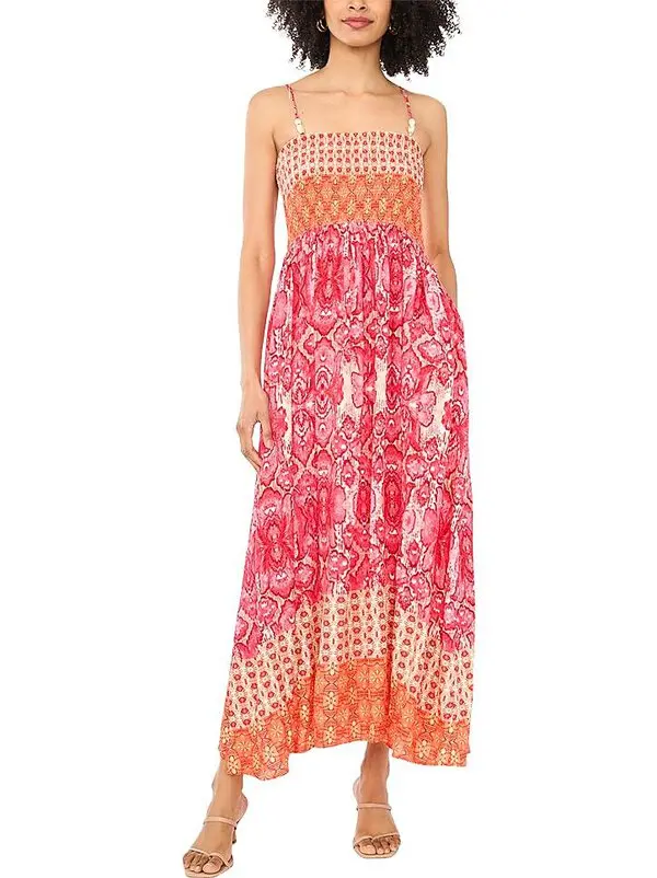 Vince Camuto Smocked Bodice Maxi Dress - Tangerine