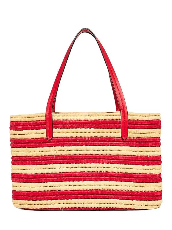 Poolside Capri Raffia Tote - Tomato