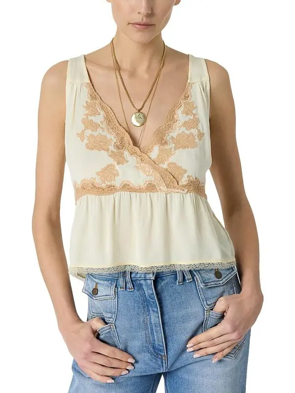 Gerard Darel Celisa Peplum Hem Top - Straw