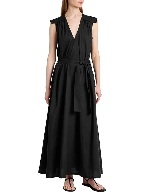 Santorelli Niu Cap Sleeve Maxi Cotton Dress - Black