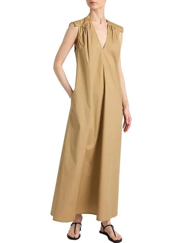 Santorelli Niu Cap Sleeve Maxi Cotton Dress - Chai