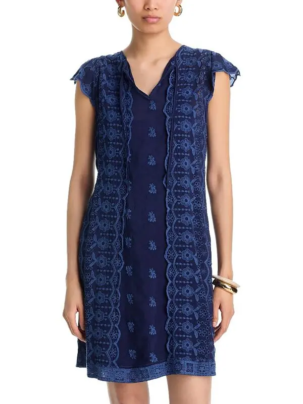 Johnny Was Daisy Eyelet Dress - Blue Night