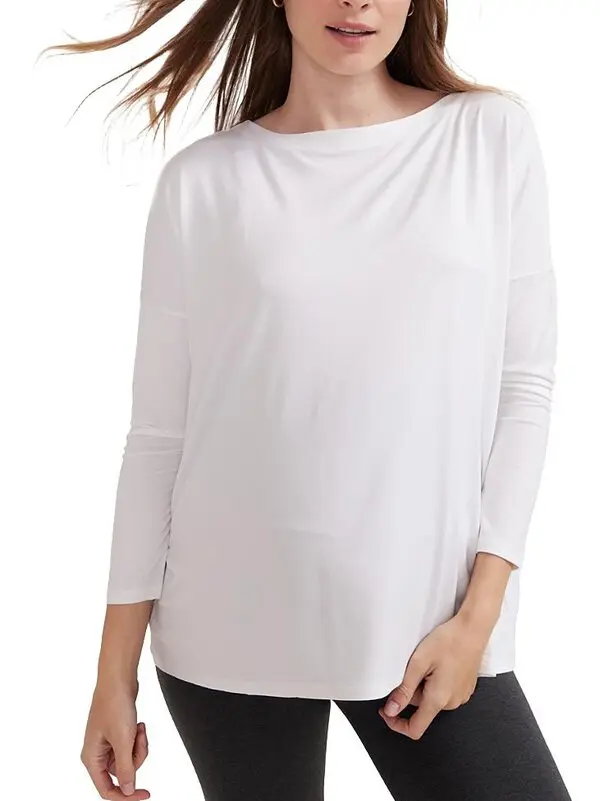 Hatch Collection Longsleeve Maternity Tee - White