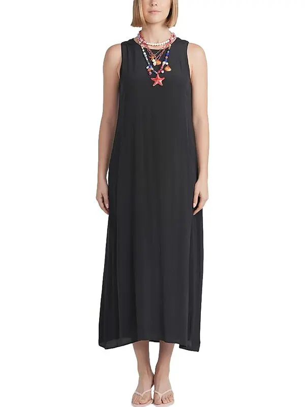 POINT Georgette Column Dress - Black