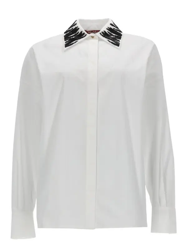 Max Mara Camicia Con Dettaglio Strass - White