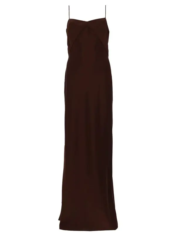 ROTATE BY BIRGER CHRISTENSEN Satin Long Dress - Brown