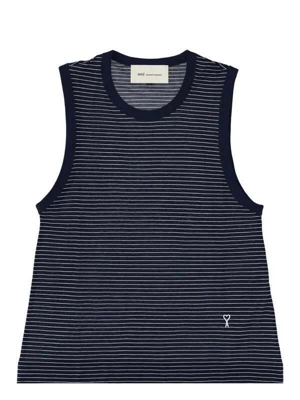 AMI Paris Logo Tank Top - Blue