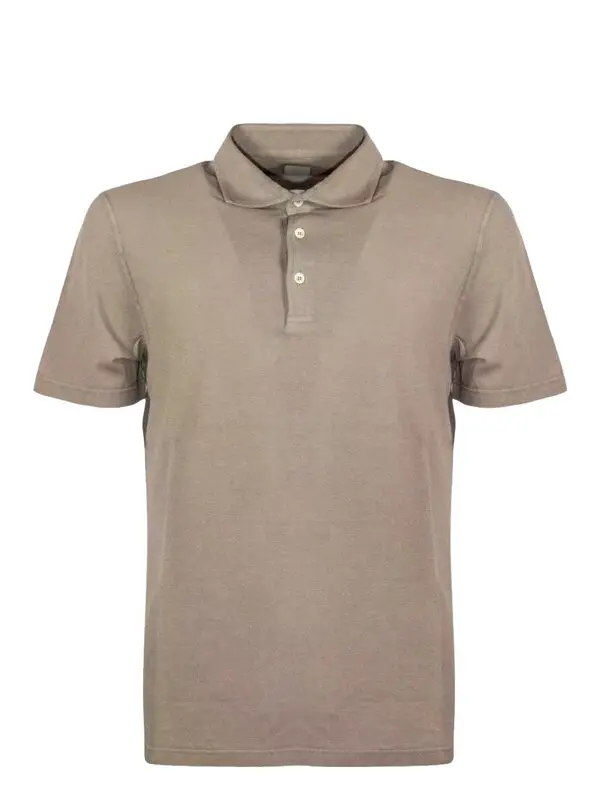 Fedeli Short-sleeve Buttoned Polo Shirt - Neutrals