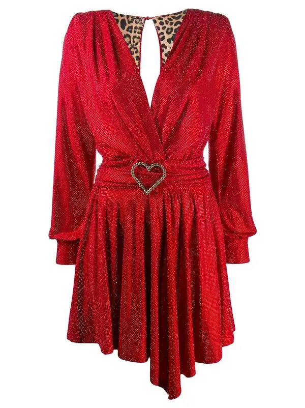 Philipp Plein Draped Mini Dress - Red