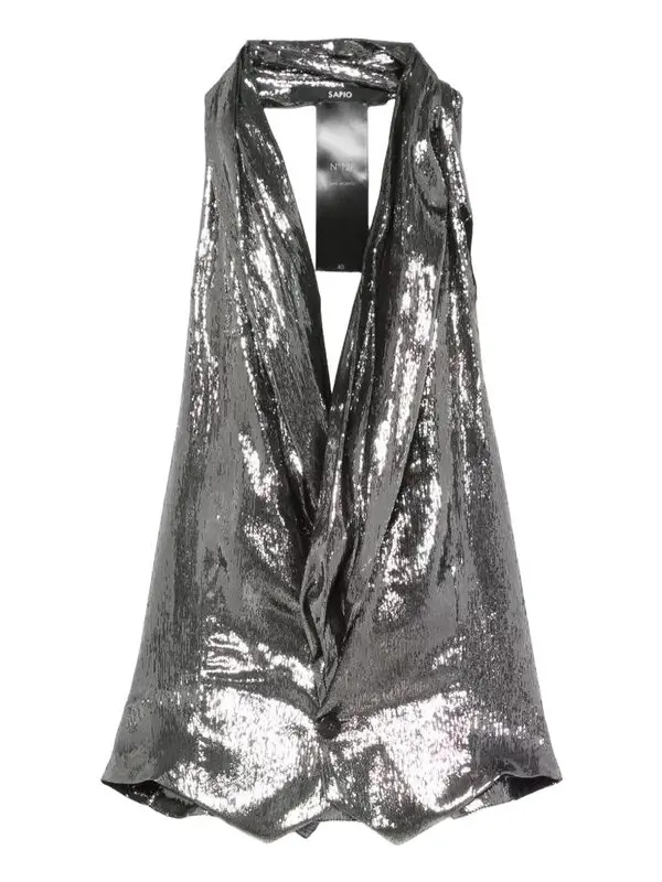 SAPIO Nº 12f Halterneck Waistcoat - Silver