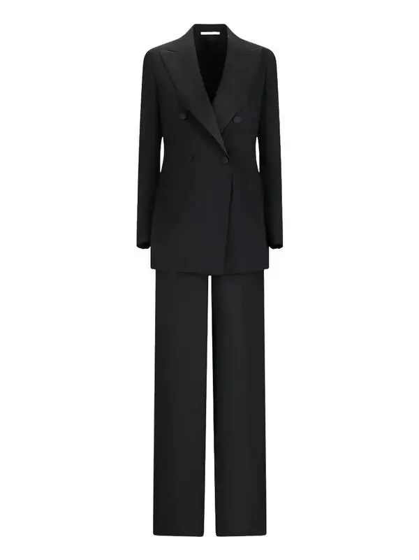 Tagliatore Double-breasted Peak-lapel Suit - Black