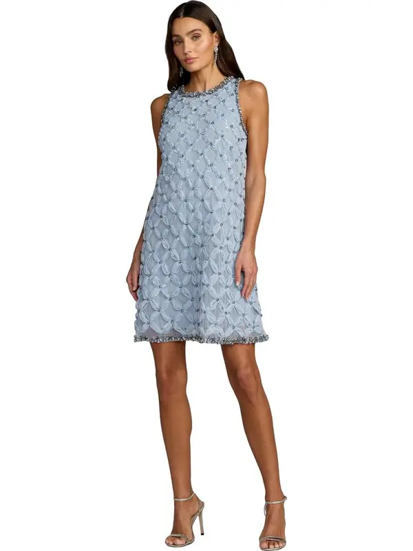 Mac Duggal Embellished Sleeveless Mini Dress - Powder Blue