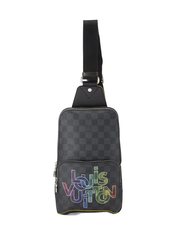 LOUIS VUITTON Damier Graphite Interlinked Avenue Sling - Black