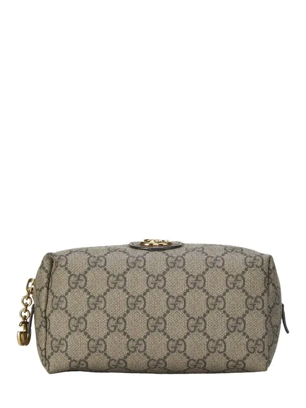 Gucci Gg Supreme Canvas Pouch - Brown
