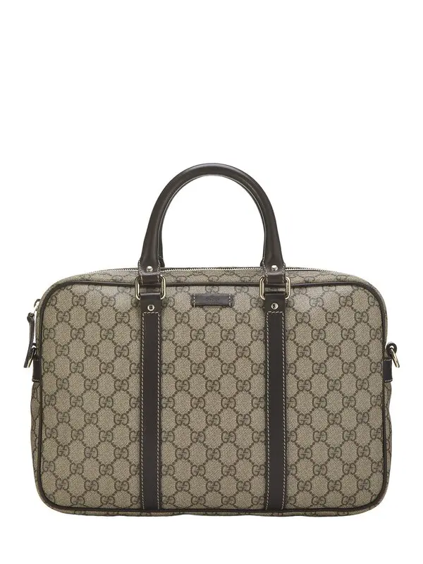 Gucci Gg Supreme Briefcase - Brown