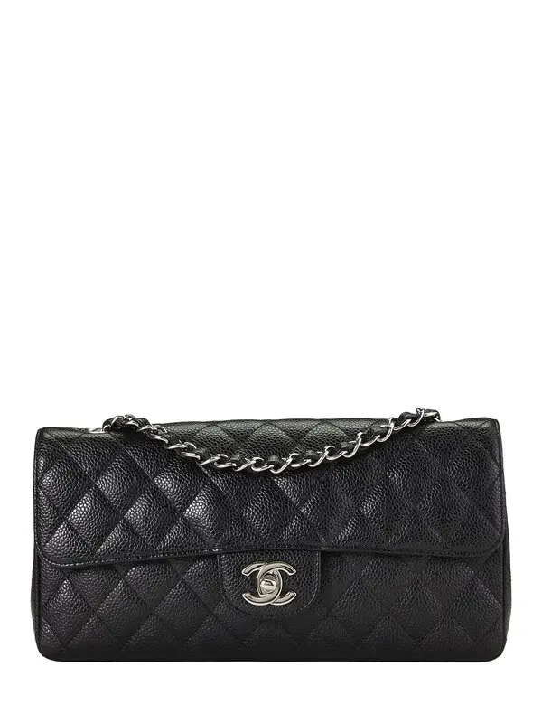 Chanel Caviar East West Flap Bag - Black