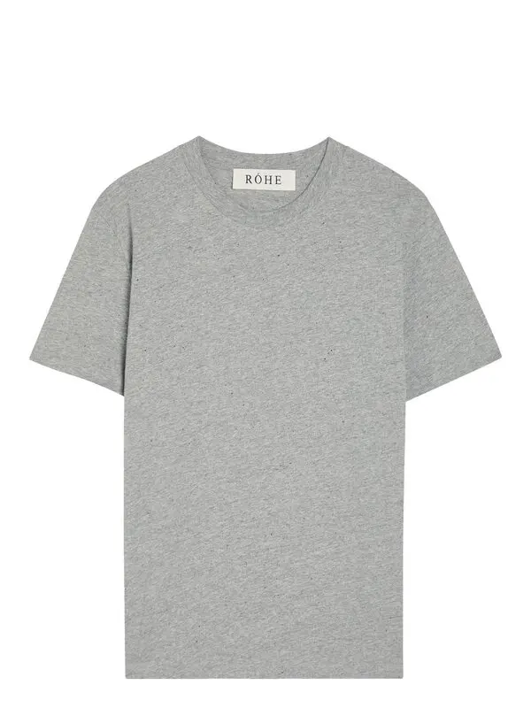RÓHE Crew-neck Organic Cotton T-shirt - Grey