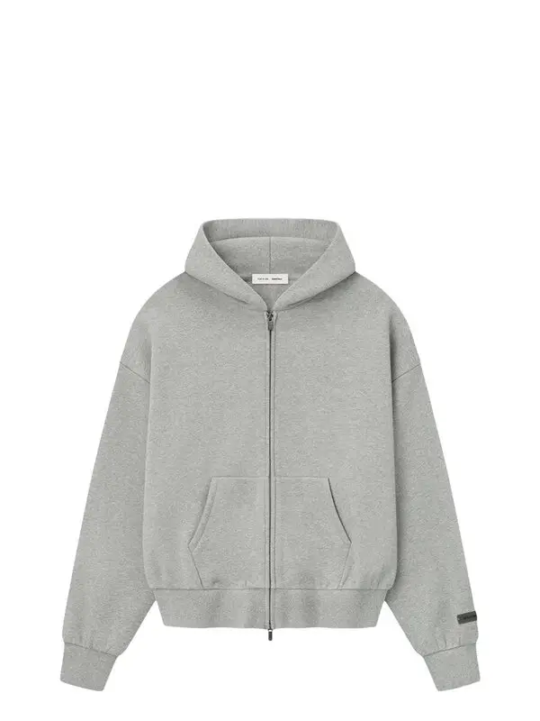 Fear Of God Classic Fit Fleece Zip-up Hoodie - Grey