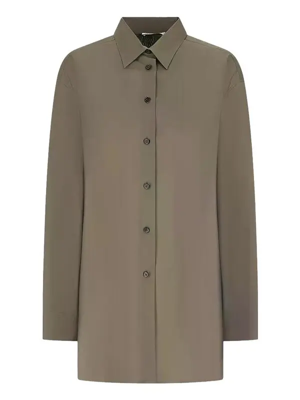 JIL SANDER Box-pleat Long-sleeve Shirt - Green