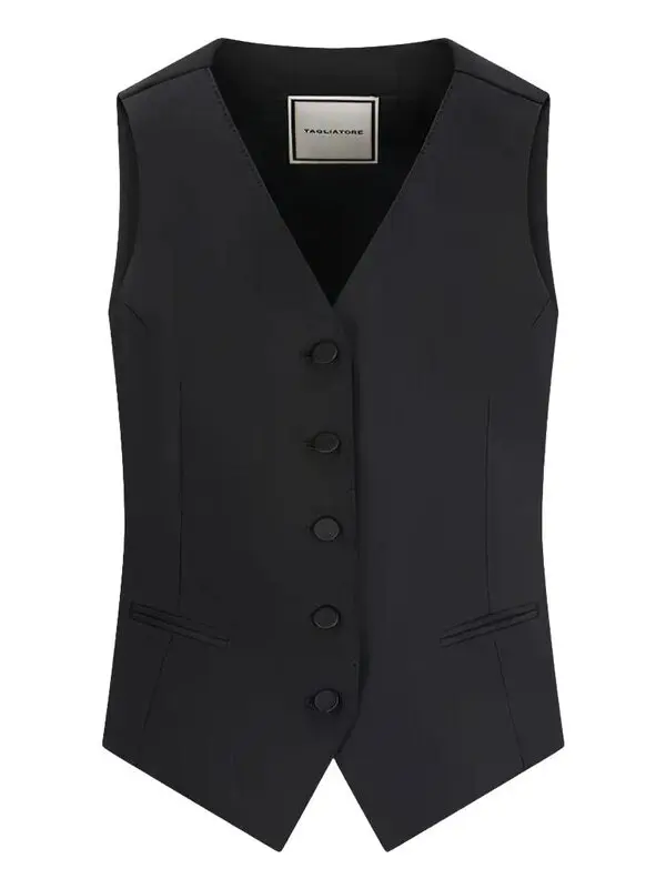 Tagliatore Buttoned Waistcoat - Black