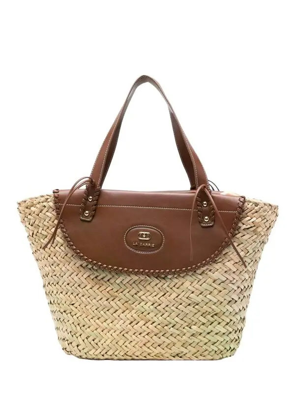LA CARRIE Woven Raffia Tote Bag - Neutrals