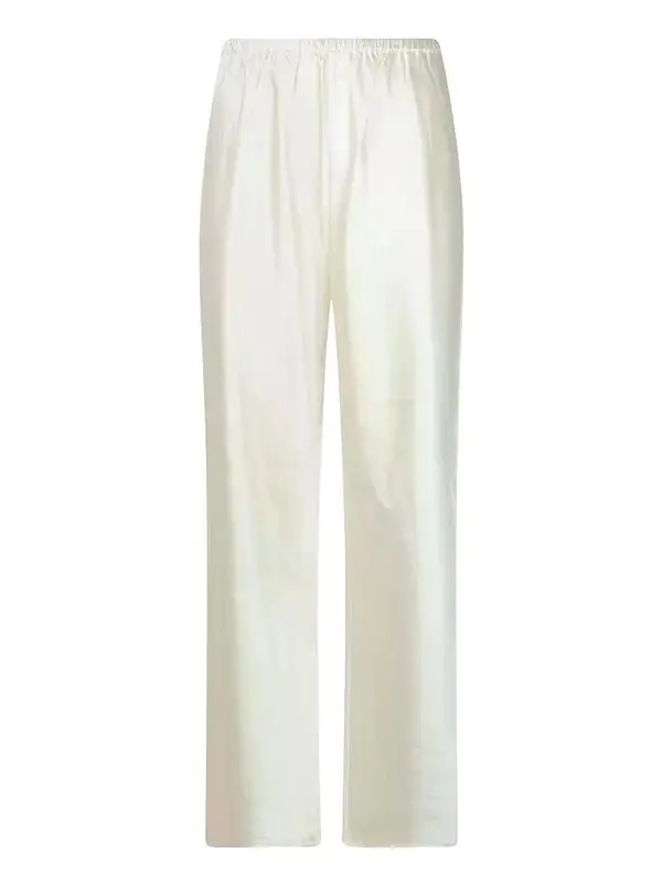 Almada Label Bias Trousers - White