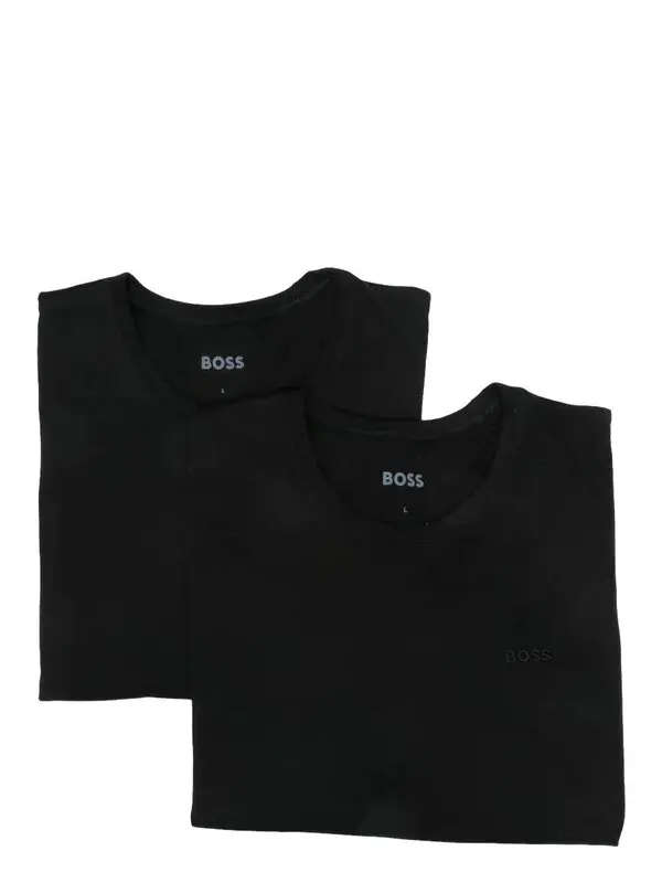 BOSS Logo-embroidered T-shirt - Black