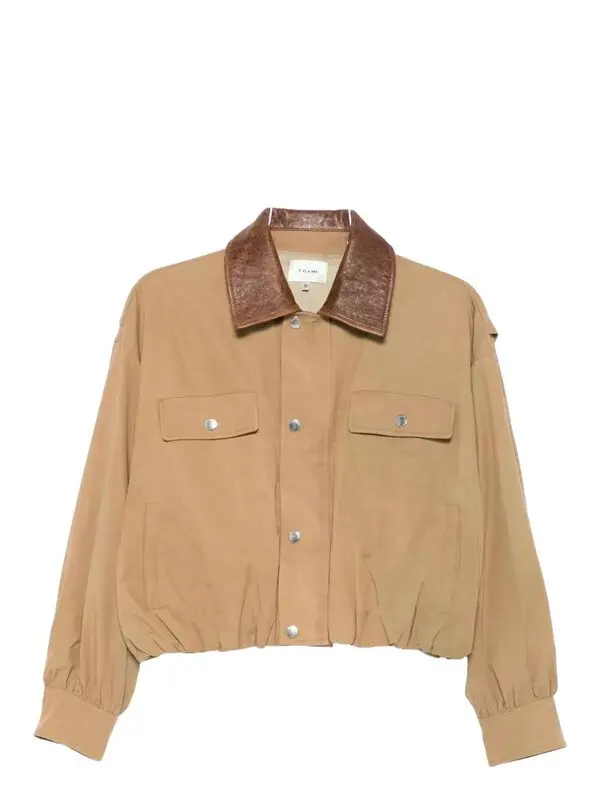 FRAME Leather-collar Jacket - Brown