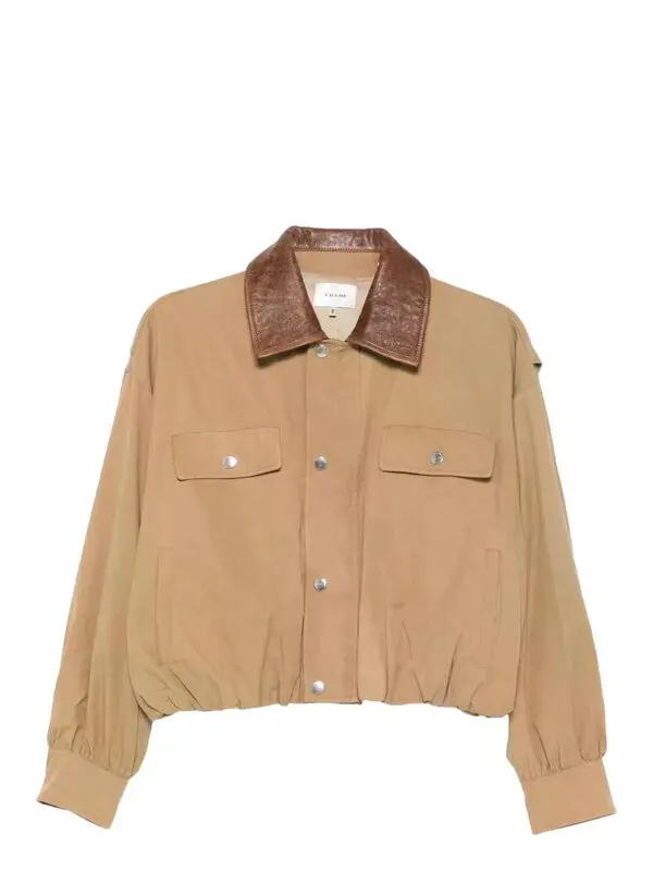 FRAME Leather-collar Jacket - Brown
