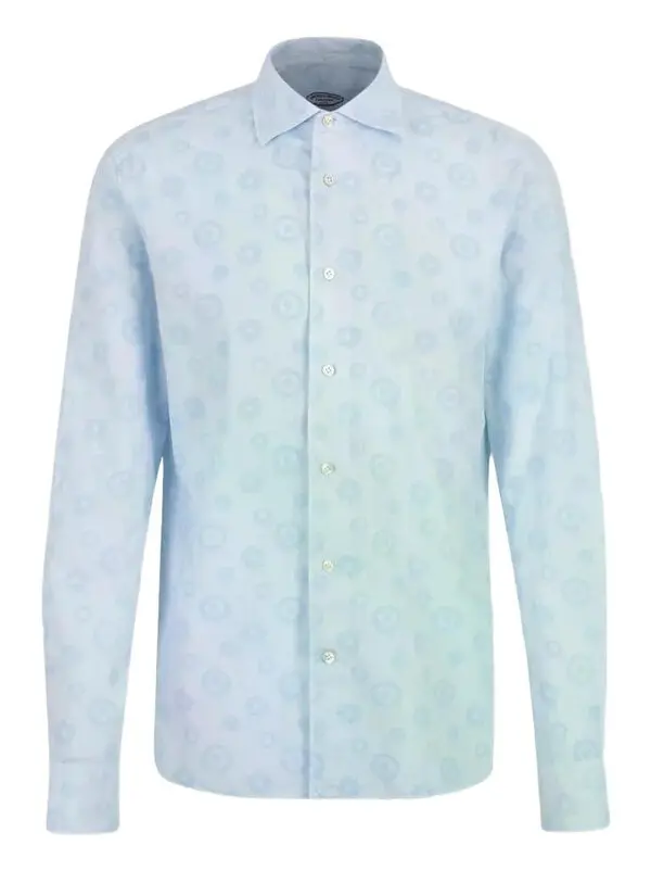 VINCENZO DI RUGGIERO Floral-print Shirt - Blue