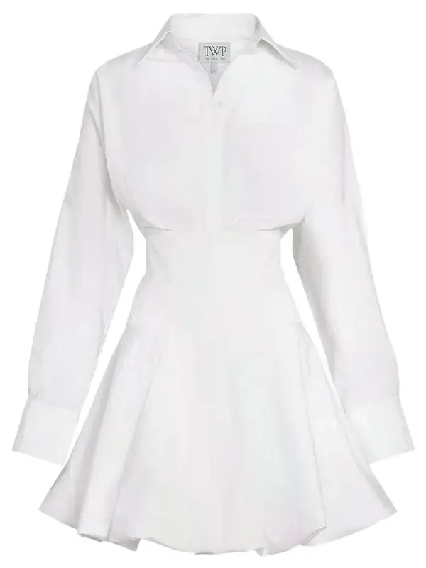 TWP Mila Long-sleeve Mini Dress - White