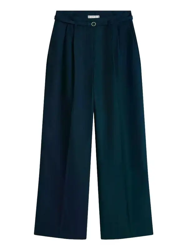 Tommy Hilfiger Belted Wide Leg Trousers - Blue