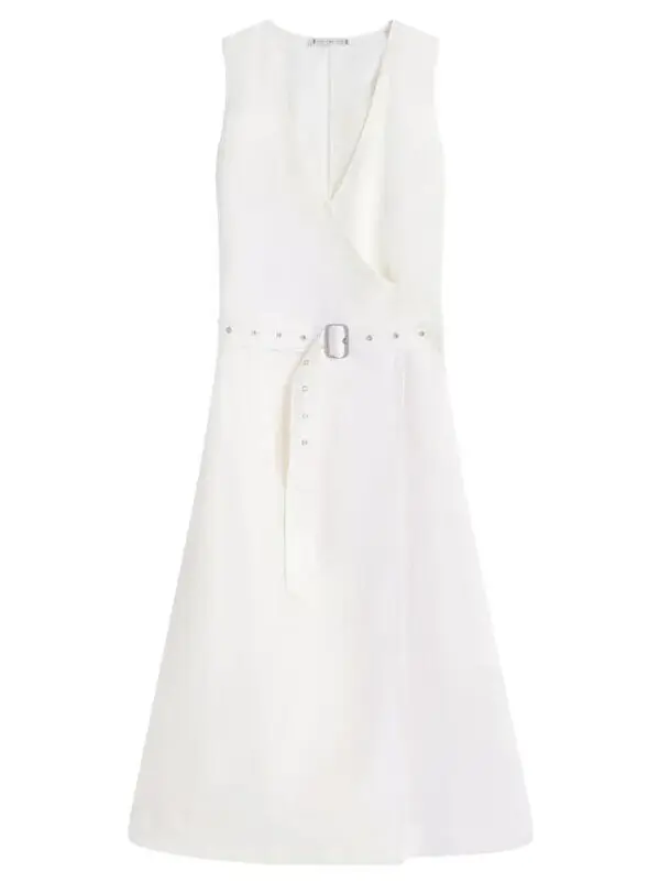 Tommy Hilfiger Sleeveless Belted Wrap Dress - White