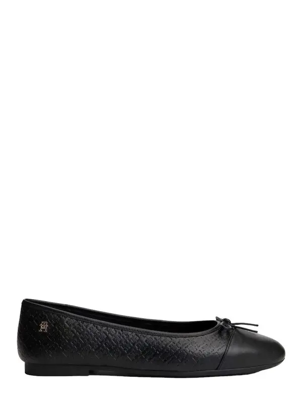 Tommy Hilfiger Monogram-embossed Ballet Flats - Black