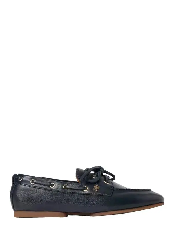 Tommy Hilfiger Lace-up Leather Boat Shoes - Blue