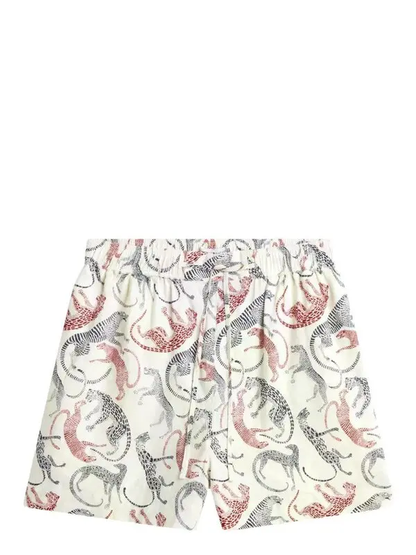 Tommy Hilfiger Animal Print Drawstring Shorts - White