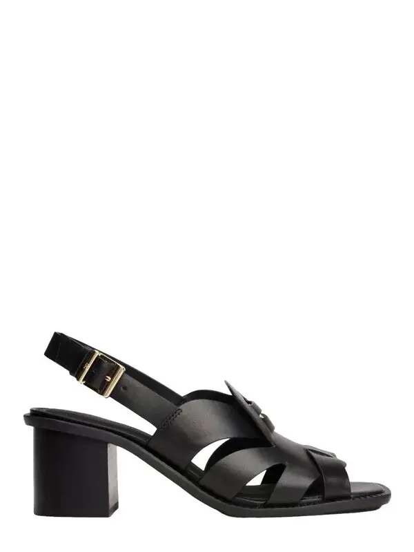Tommy Hilfiger Crest Block Heel Sandals - Black