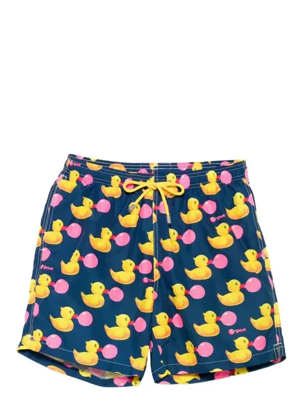 MC2 SAINT BARTH Lighting Duck-print Swim Shorts - Blue