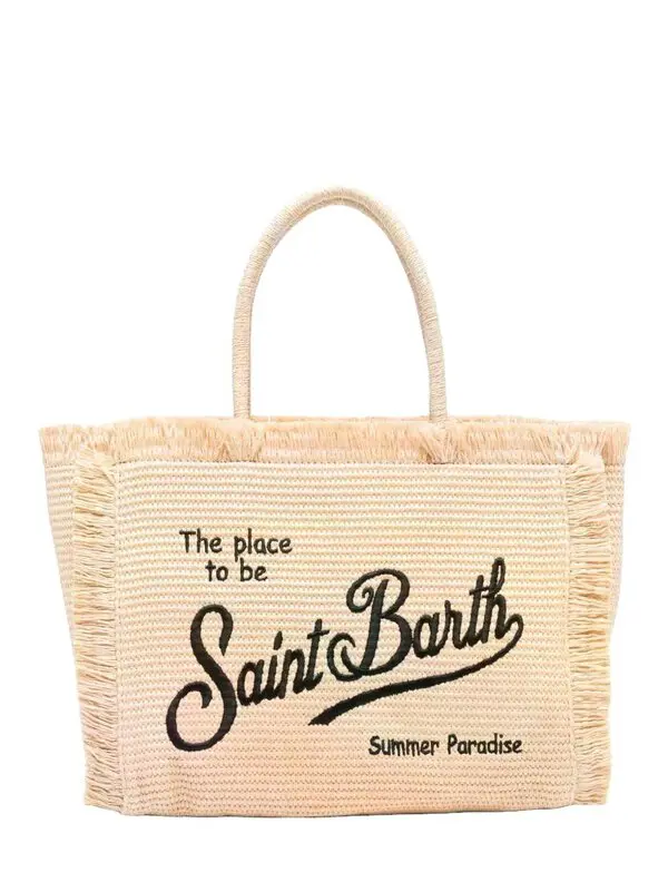 MC2 SAINT BARTH Vanity Fringed Beach Bag - Neutrals