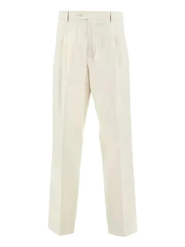 MARSEM Pleated Slub-texture Trousers - Neutrals