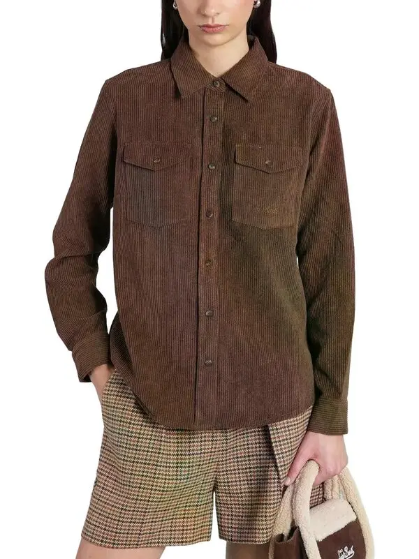 MC2 SAINT BARTH Corduroy Button-up Shirt - Brown