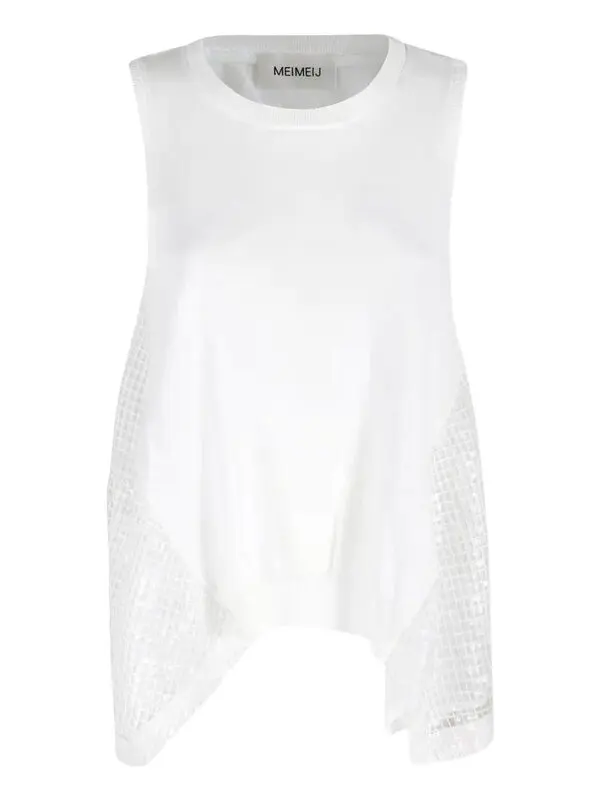MEIMEIJ Sequin-embellished Asymmetric Top - White